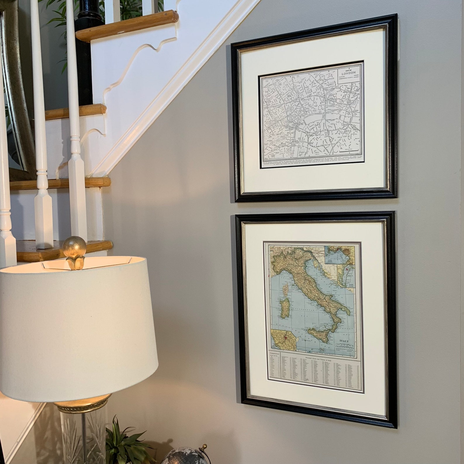 Vintage Italy Map Original 1920s Italy Framed Map Rustic - Etsy