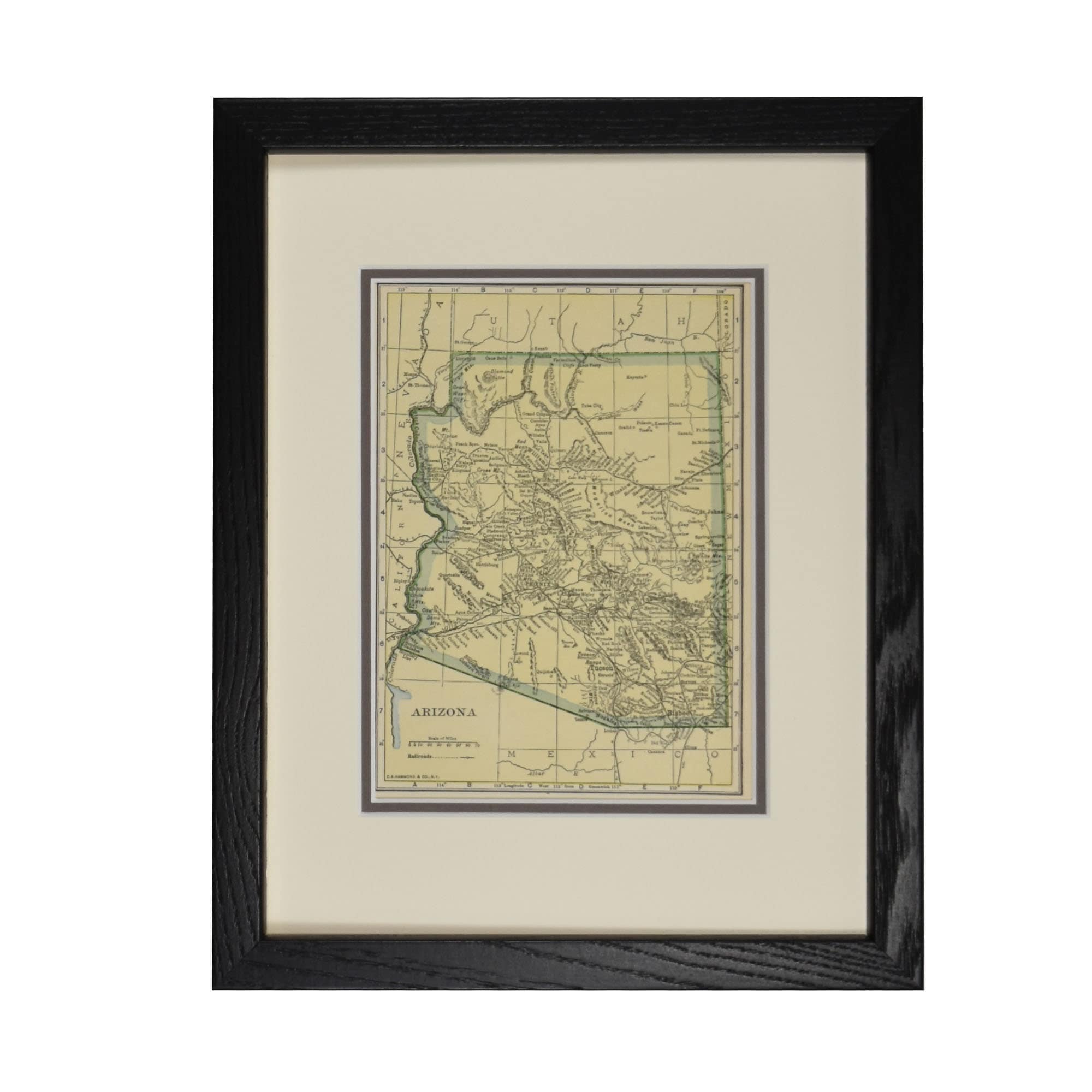 Arizona Map Original Vintage Arizona Framed Map 1920s - Etsy
