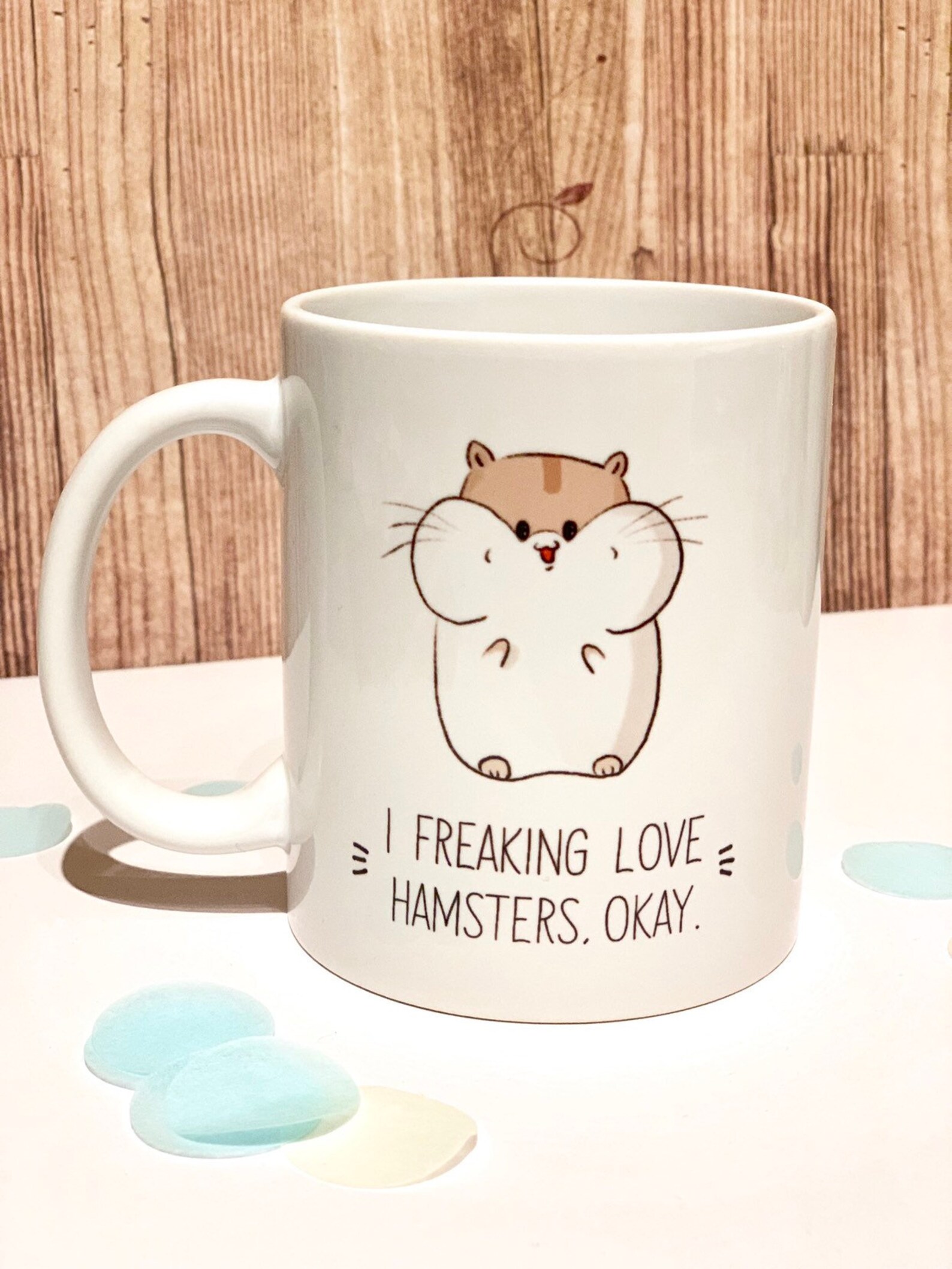 Illustrated Cute Kawaii Hamster Mug I Love Hamsters Hamster Coffee Mug ...