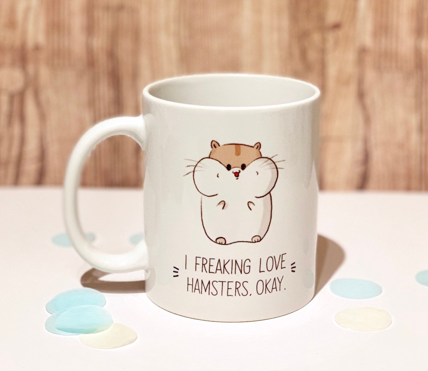 Illustrated Cute Kawaii Hamster Mug I Love Hamsters Hamster Coffee Mug ...