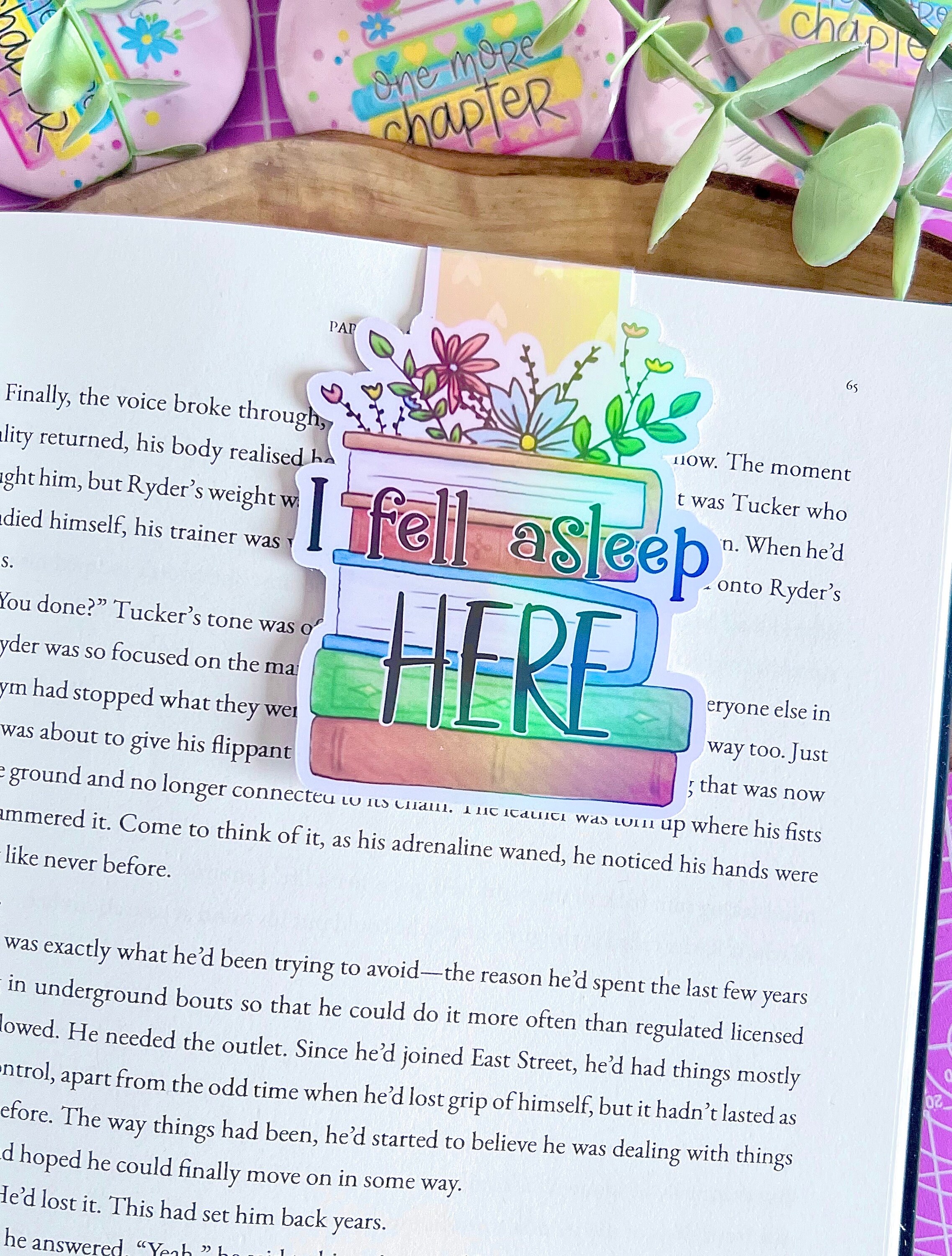 Magnetic Bookmark I Fell Asleep Here Book Stack Book Lovers Gift ...