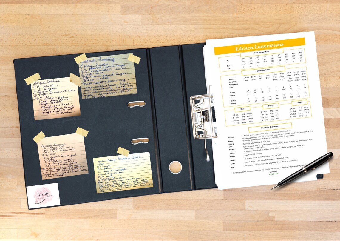 Handy Kitchen Conversion Printable in a Yellow Theme , Oven, Cooker ...