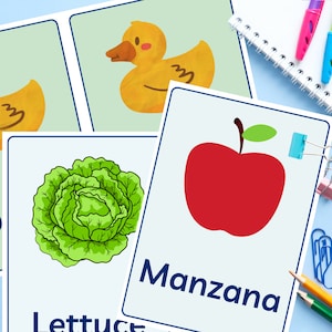 Bilingual English/spanish Alphabet Flash Cards - Colorful Learning for ...