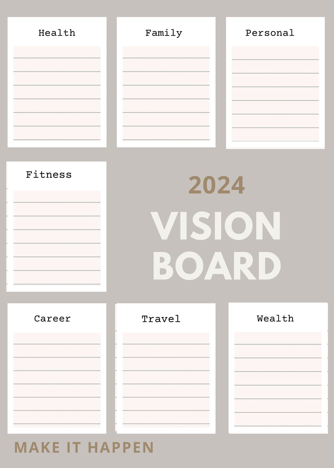 2024 Printable Vision Board Visionary Art Prints for Manifestation ...