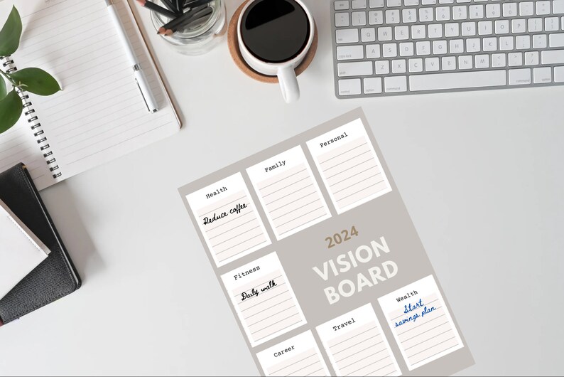 2024 Printable Vision Board Visionary Art Prints for Manifestation ...