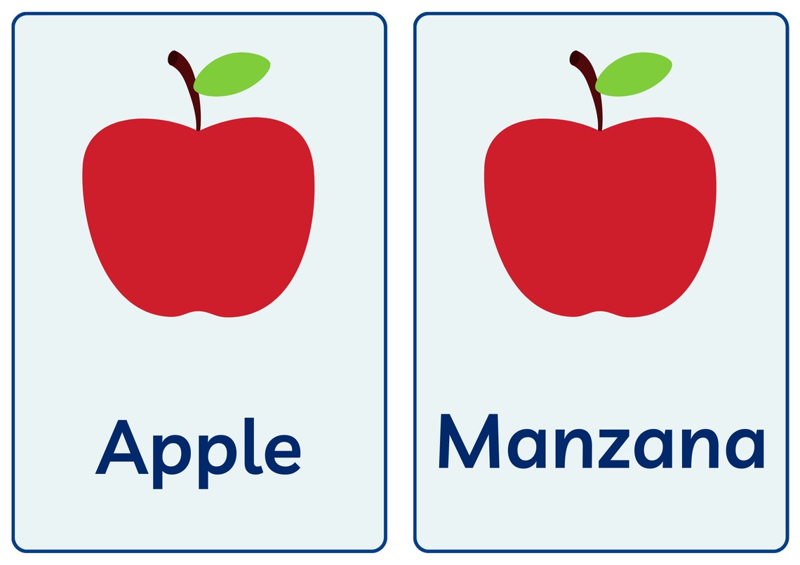 Bilingual English/spanish Alphabet Flash Cards - Colorful Learning for ...