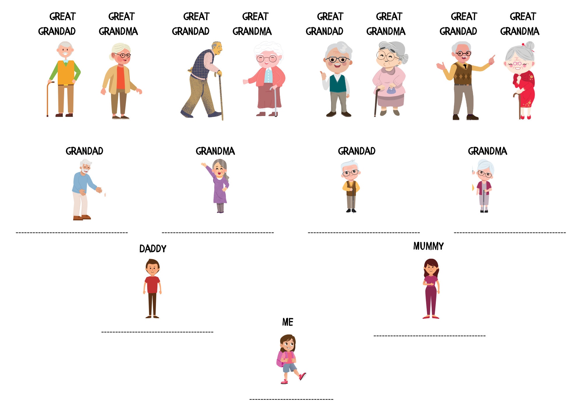 Children's Interactive Family Tree. Have Fun Filling in Your Own Family ...