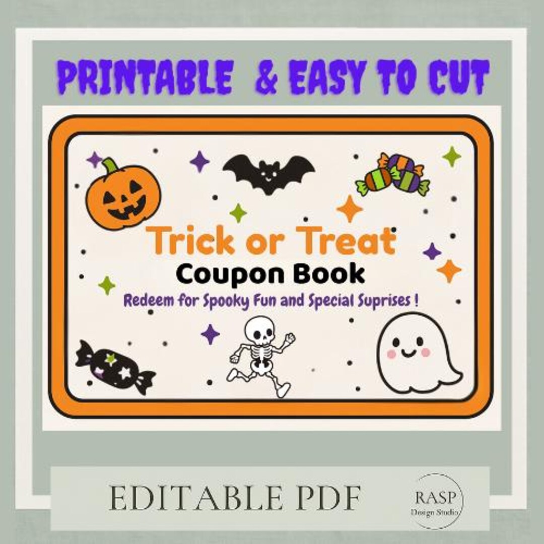 Trick-or-treat Coupon Book. Printable Halloween Rewards for Kids - Etsy