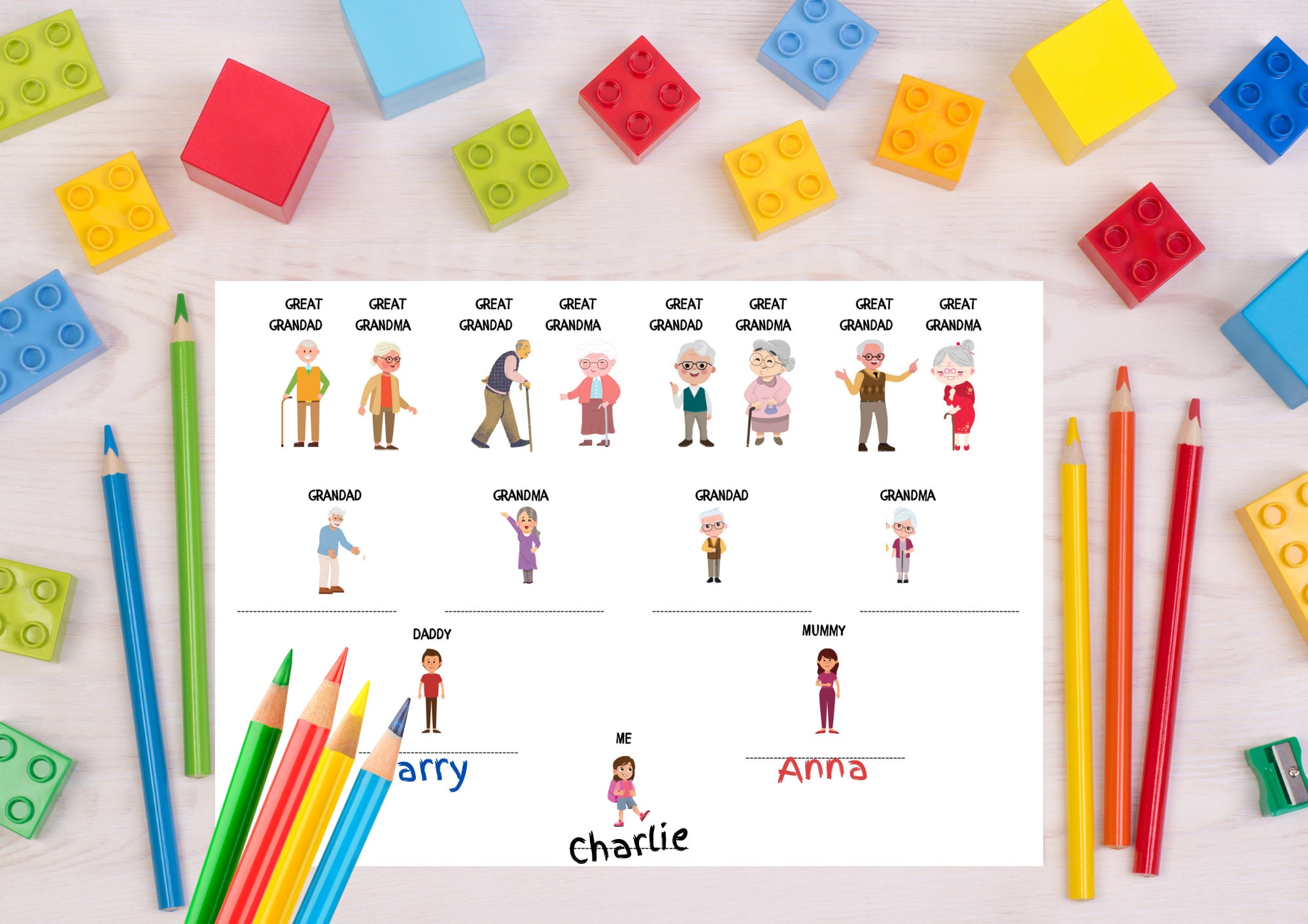 Children's Interactive Family Tree. Have Fun Filling in Your Own Family ...