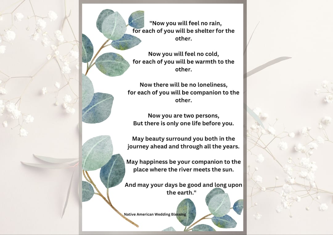 Native American Blessing, A4, A3, A5 Digital Download, Loving Gift ...