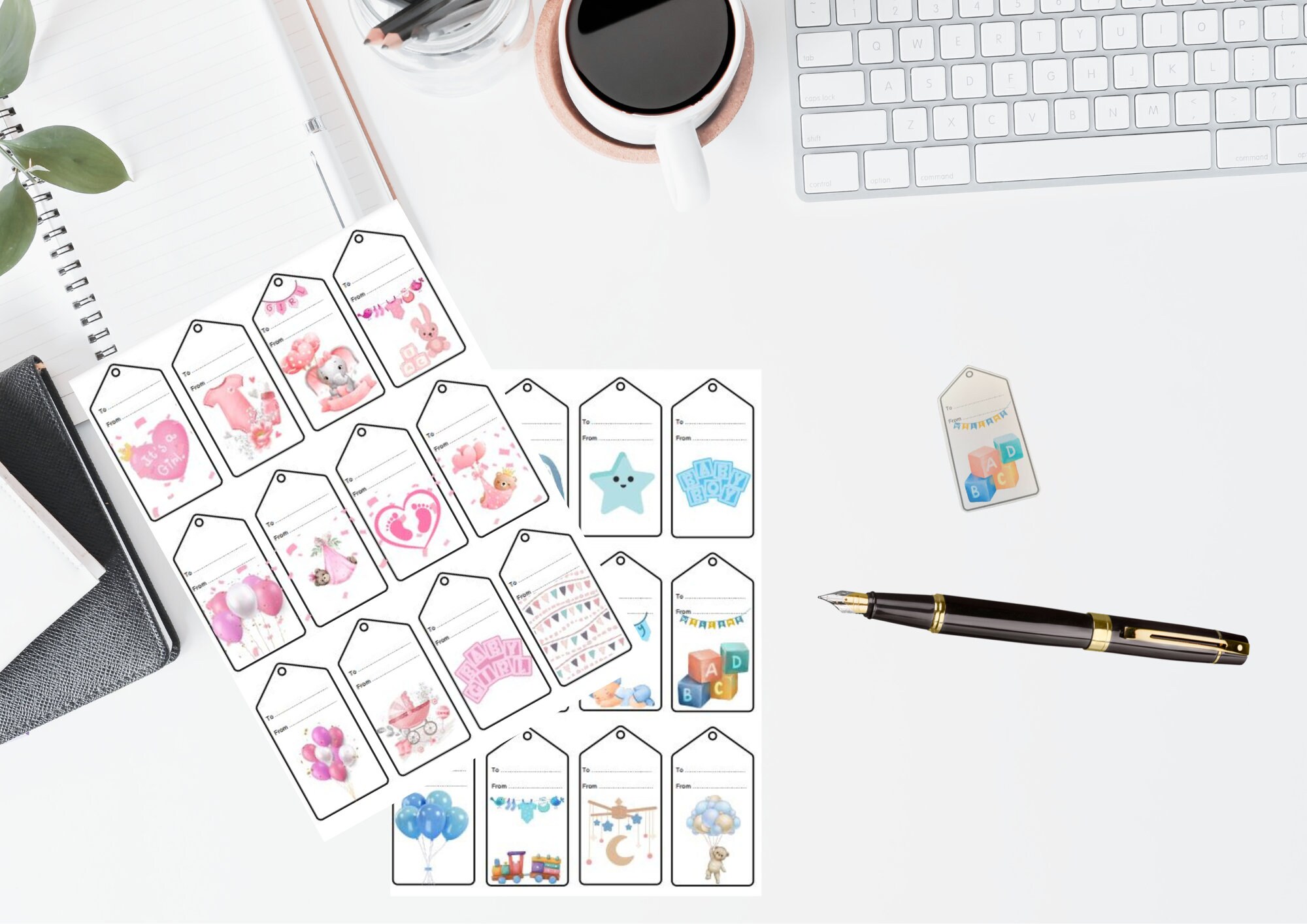 Editable Baby Gift Tags – Printable New Baby Tags – Cute Neutral Baby ...