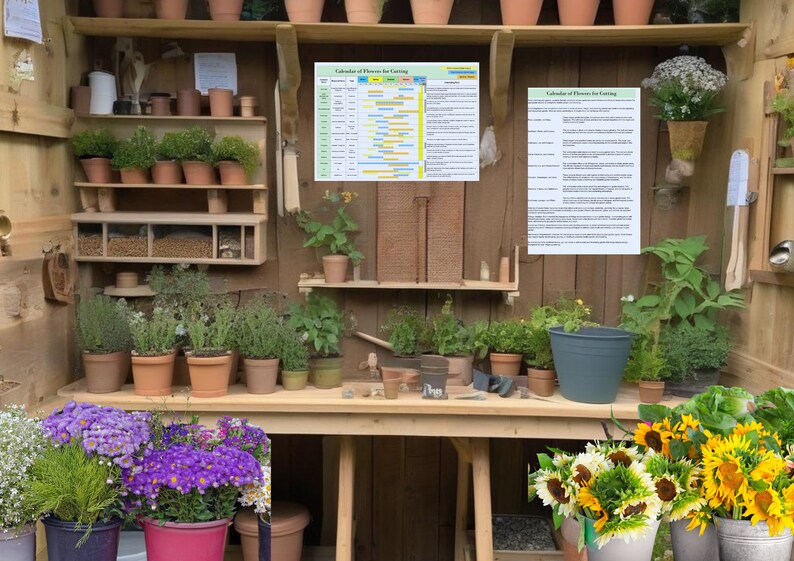 Calendar of British Flowers for Cutting, A4 Size, Gardeners Gift ...