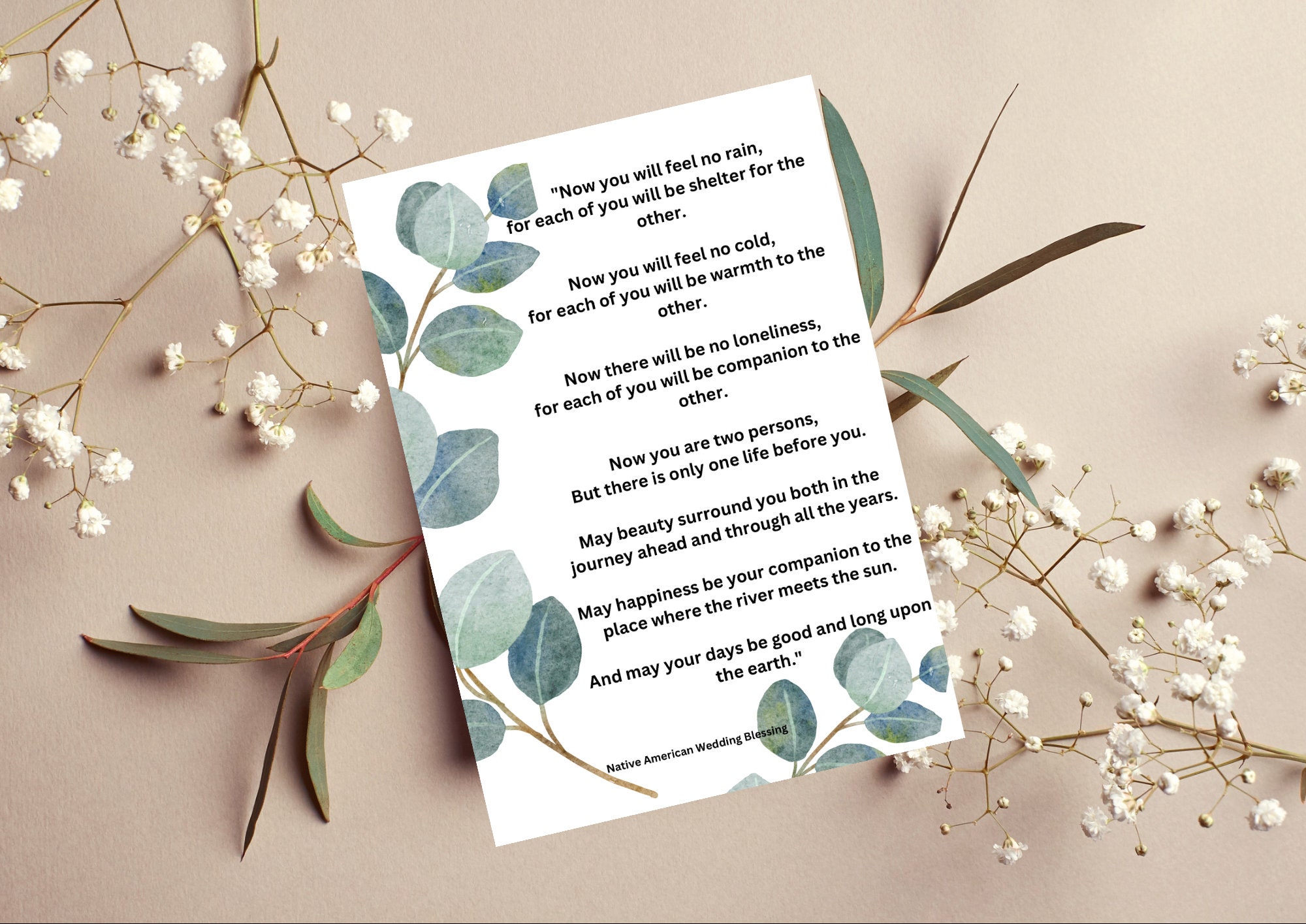 Native American Blessing, A4, A3, A5 Digital Download, Loving Gift ...