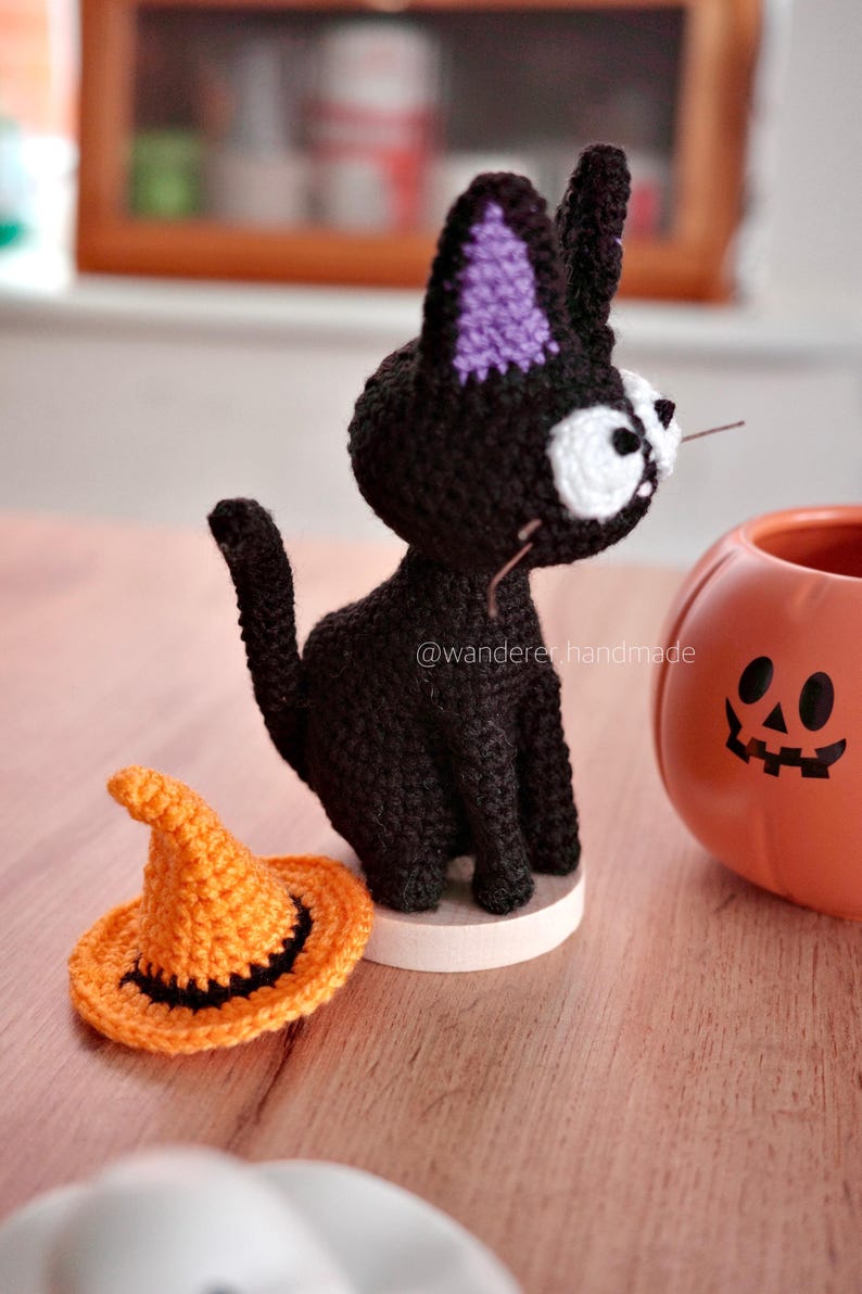 Jiji the Black Cat Crochet Pattern, Kiki’s Delivery Service, Crochet ...