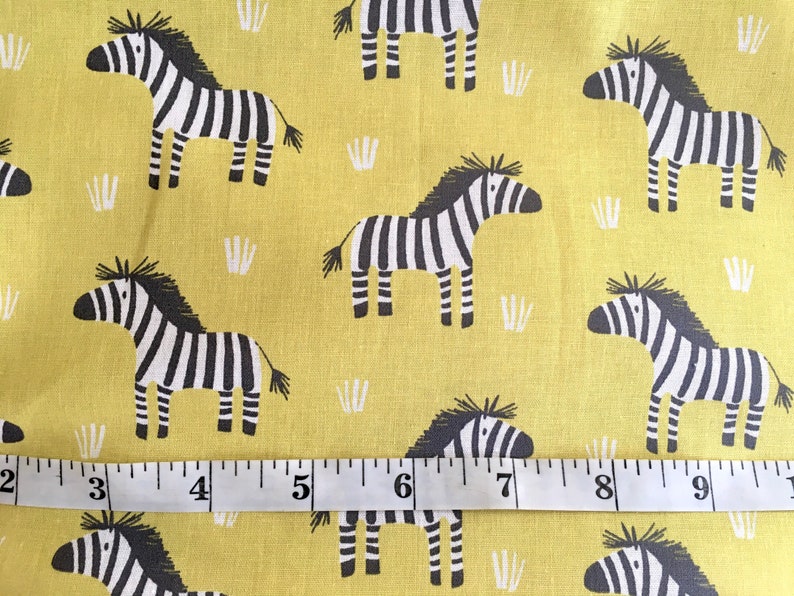 Cute | Zebra Fabric | Childrens Fabric | Cotton | Yellow/lime | Nursery ...