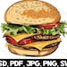 Cheeseburger Food Logo Svg Png Psd Jpg Pdf File Types Full Color ...