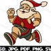 Santa Claus Running Svg Png Pdf Psd Jpg File Types Christmas Jogger ...