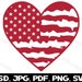 Red Heart Rugged American Flag Svg Png Psd Jpg Pdf File Types Love ...