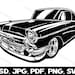 1950s Classic Car SVG Vintage 50's Vehicle Antique Automobile Clipart ...
