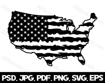 American Flag Rugged Svg - Etsy