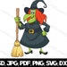 Witch Halloween Broom Svg Png Pdf Psd Jpg Dxf File Type Cute Spooky ...