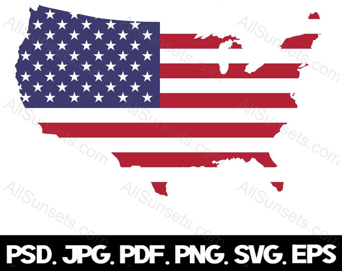 United States Shape Clipart American Flag Svg Us Flag Png - Etsy