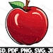 Red Apple Svg Png Jpg Pdf Psd File Types Summer Fruit Food - Etsy