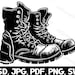 Pair of Work Boots Svg Png Jpg Psd Pdf File Types Soldier Fireman ...