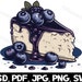 Blueberry Cheesecake Svg Png Psd Jpg Pdf File Types Slice of Pie Full ...