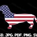 Dachshund Dog Shaped American Flag Svg Png Jpg Pdf Psd File Types ...