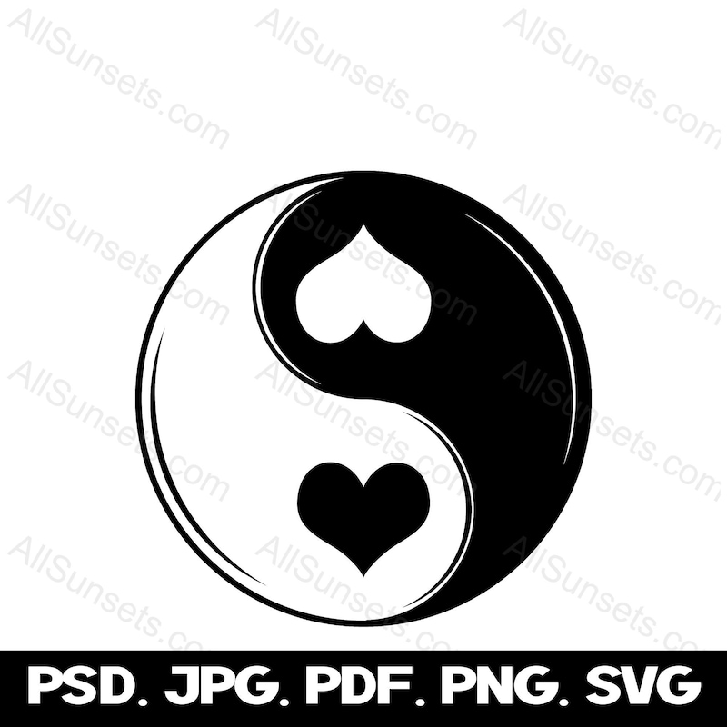 Yin Yang Hearts - Etsy