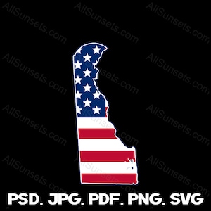 Delaware State Shape American Flag Svg Png Jpg Pdf Psd File Types ...
