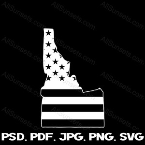 Idaho State Shape American Flag Svg Png Jpg Pdf Psd File Types ...