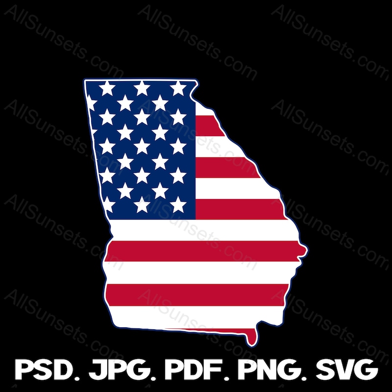 Georgia State Flag Svg - Etsy