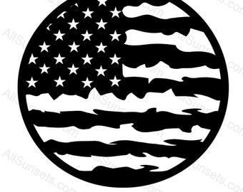 Round American Flag SVG - Etsy
