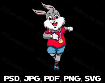 Rabbit Racing Svg - Etsy