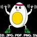 Egg Character Weight Lifting Svg Png Pdf Psd Jpg File Types Exercise ...