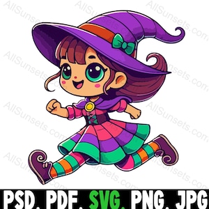 Cute Witch Jogger Svg Png Pdf Psd Jpg File Types Gold Medal Halloween ...