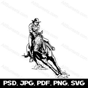 Cowboy Cowgirl Rodeo Rider Horse Bronco Buster Svg Png Pdf Jpg Psd File ...
