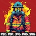 Fireman Flames Vibrant Colors Svg Png Psd Jpg Pdf File Types ...