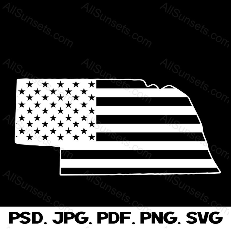 Nebraska State Shape American Flag PNG SVG Psd Jpg Pdf Patriotic ...