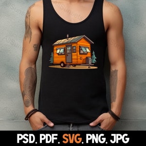 Tiny Home Trailer Svg Png Jpg Psd Pdf File Types Small Home on Wheels ...