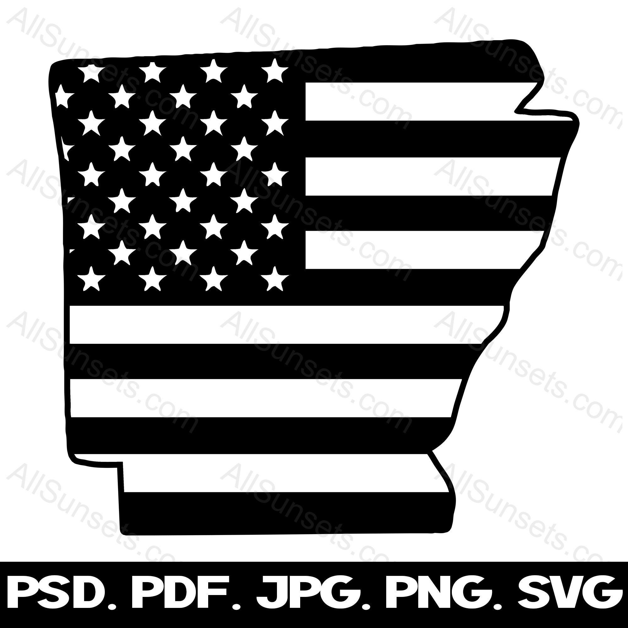 Arkansas State Shape American Flag Svg Png Jpg Pdf Psd File Types ...