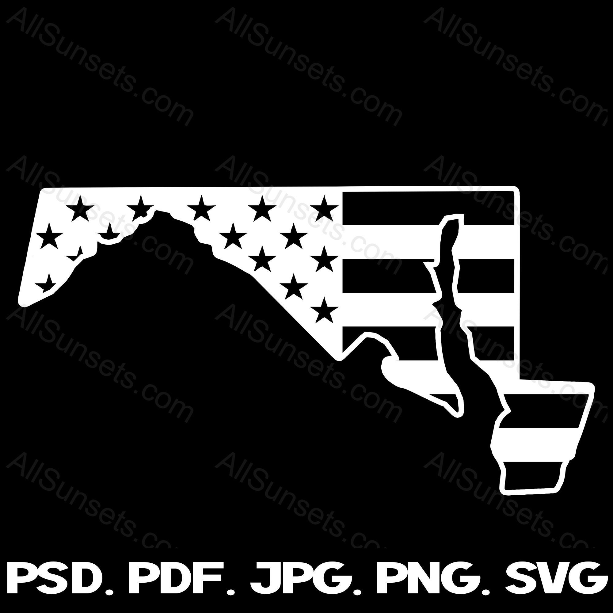Maryland Shape American Flag Svg Png Jpg Pdf Psd File Types - Etsy