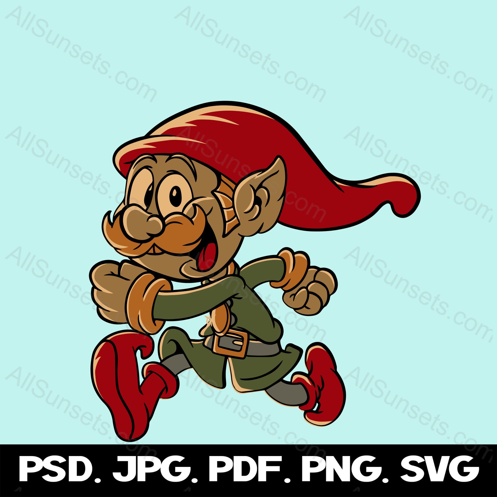 Elf Racing Svg Png Pdf Psd Jpg File Types 5k 10k Half Marathon - Etsy