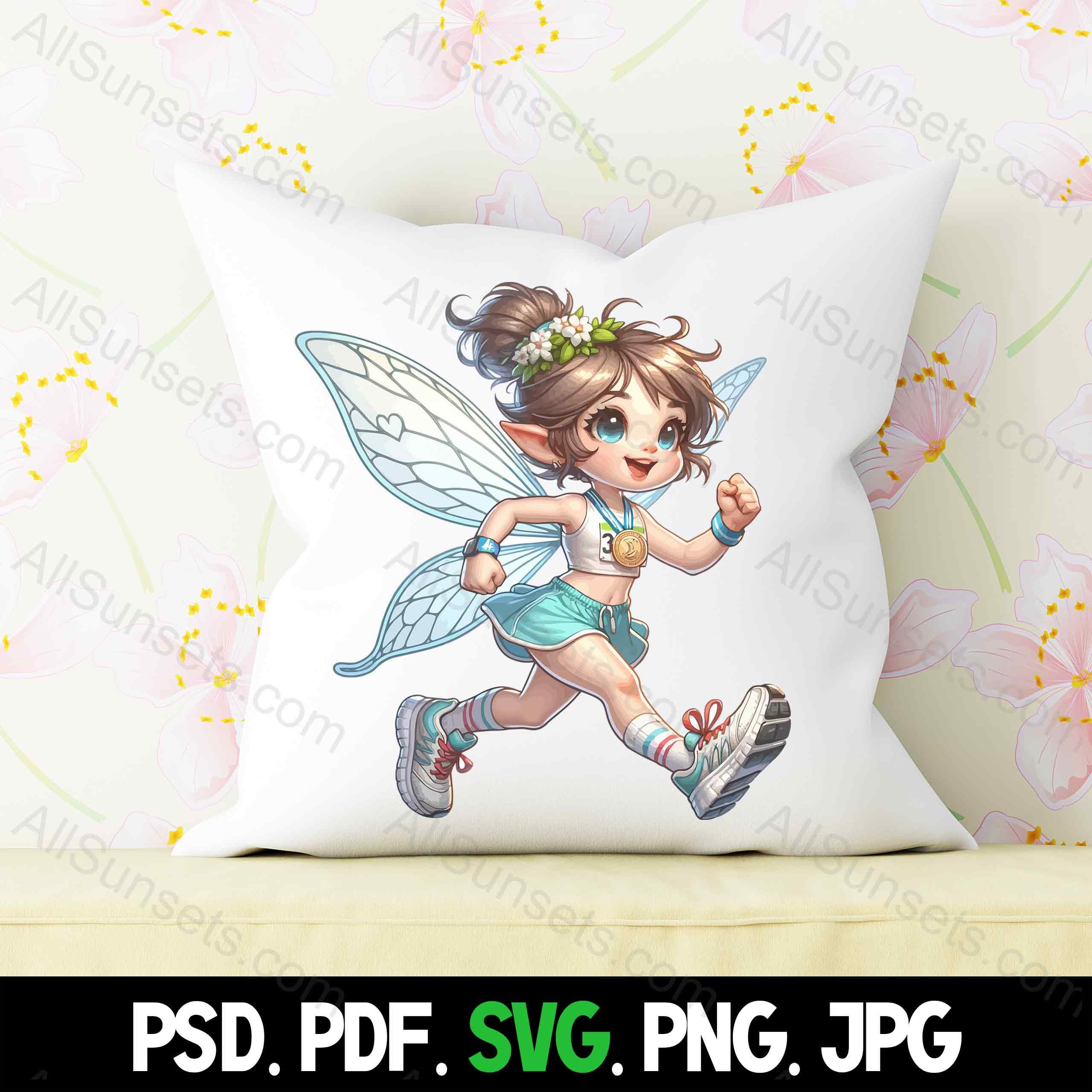 Fairy Running Svg Png Pdf Psd Jpg File Types Saint Patrick Pixie ...