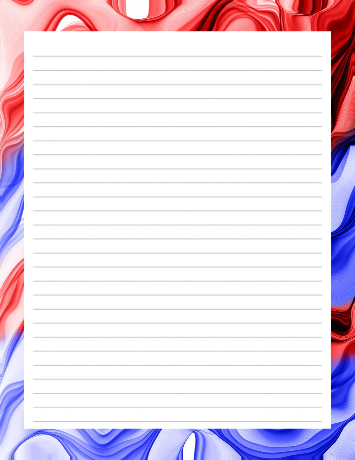 Red White Blue 12 Frame Lined / Unlined Printable Journal - Etsy