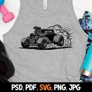 Car Vintage Hotrod Burn Out SVG Png Psd Jpg Pdf Vector File Types 30's ...