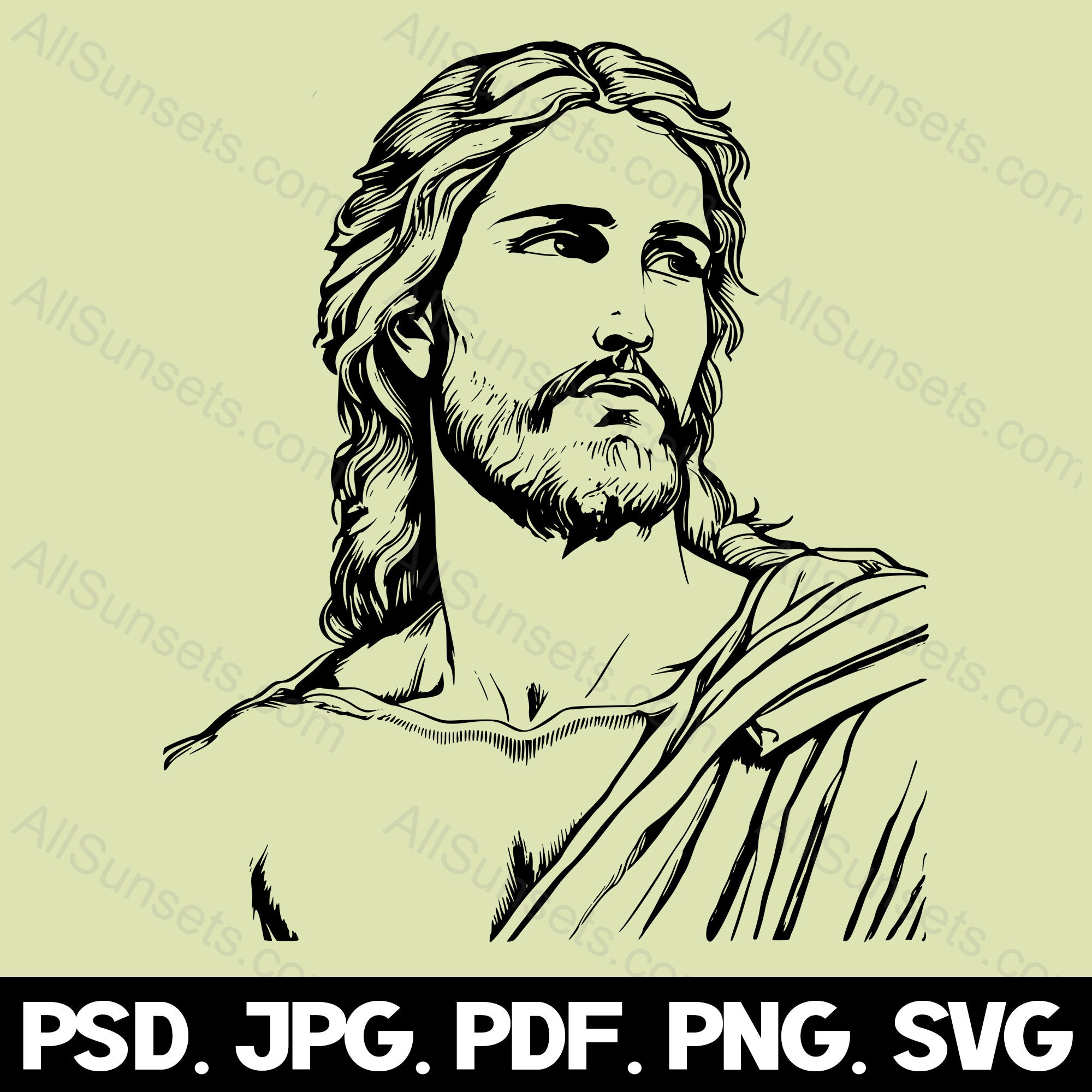 Jesus Christ Svg Png Psd Pdf Jpg File Types Religious Bible - Etsy