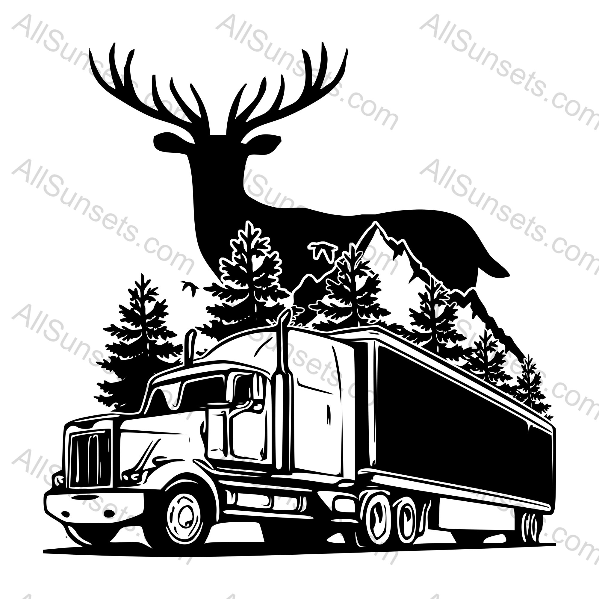 Truck Driver Svg Png Jpg Psd Pdf Files Semi Tractor Trailer - Etsy